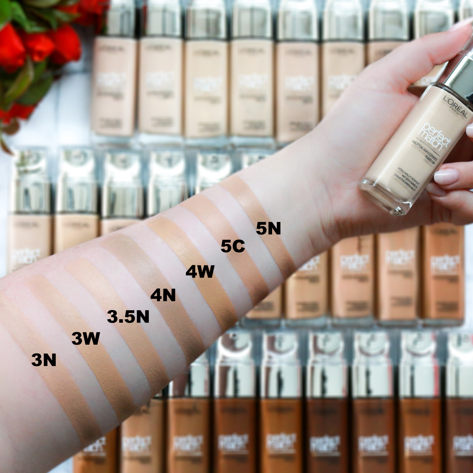 Swatches Loreal Perfect Match Foundation -29 Farben - InnenAussen